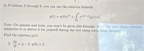 solved in problems 3 through 9 you can use the solution