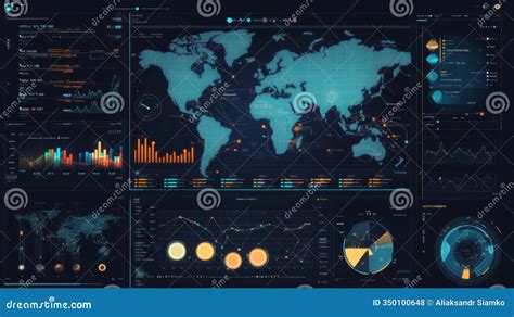 Visual Representation Of Global Data Analytics And Statistics Dashboard Stock Illustration