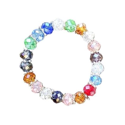 Boutique Jewelry New Rainbow Iridescent Crystal Cut Beaded Braclet