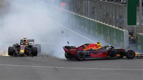 F1 Azerbaijan Daniel Ricciardo Max Verstappen Crash Video Fox Sports