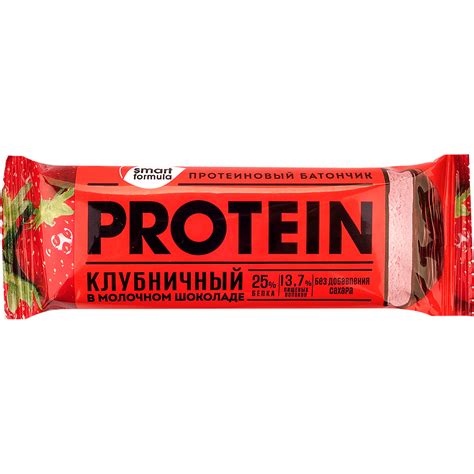Батончик Smart Formula 40г клубничный в молочным шоколаде купить за 62 ...