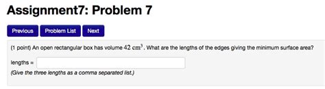 Solved An Open Rectangular Box Has Volume Cm What Are Chegg