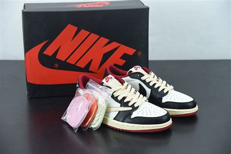 Travis Scott X Fragment X Air Jordan 1 Low Og White Red Black For Sale