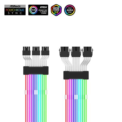 Argb Psu Power Supply Extension Cable Atx 24pin Pcie Gpu Dual Triple