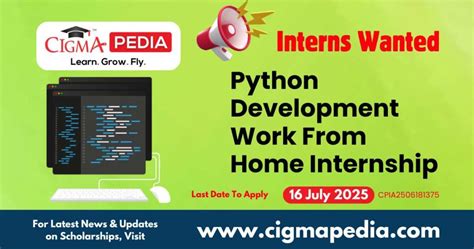 Python Development Work From Home Internship By Codezero2pi Solution