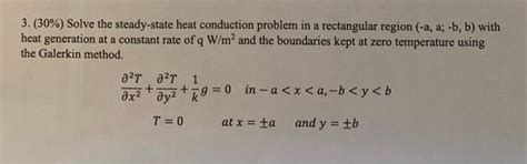Solved 3 30 Solve The Steady State Heat Conduction