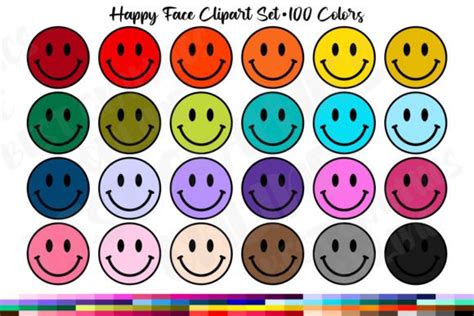 Happy Face Clipart Emoji Smiley Faces Graphic By Bestgraphicsonline