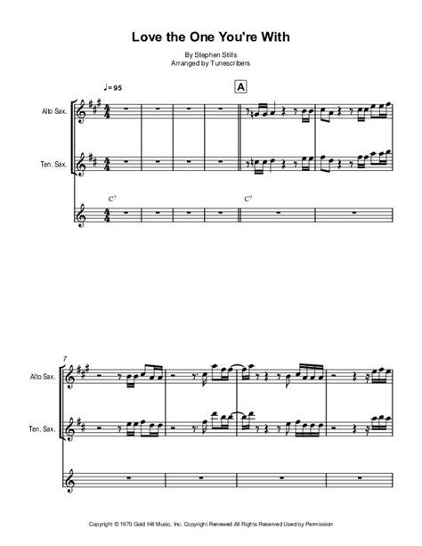 Love The One Youre With Arr Tunescribers By Stephen Stills Sheet
