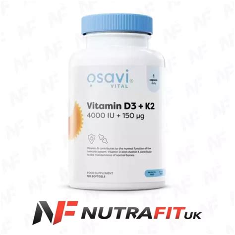 Osavi Vitamin D3 K2 4000 Iu 150µg Vit D K Immune System Support
