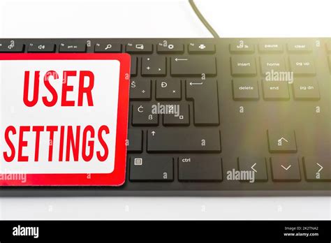 Hand Writing Sign User Settings Conceptual Photo Configuration Of