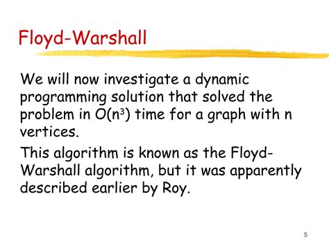 The Floyd Warshall Of Design And Analysis Of Algorithmppt