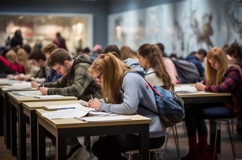 Premium Photo Students In Classroom Seen From Behind Ai