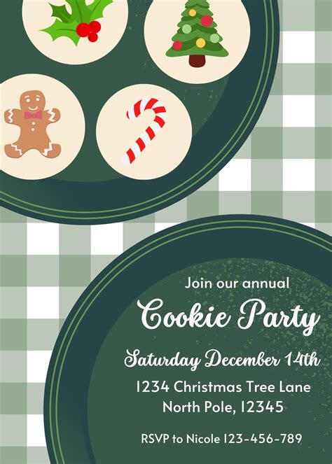 Cookie Party Invitation Digital Download Etsy