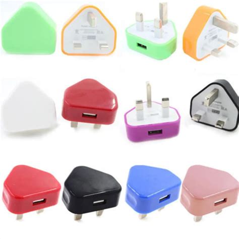 Red Rose UK Mains Plug Wall Charge Pin Plug Adapter Main Power USB