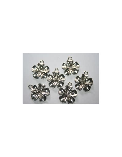 Pendenti Argento Tibetano Fiore 23x20mm 6pz PerlineBijoux