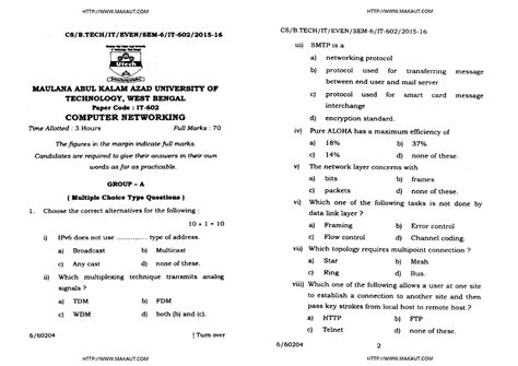 btech it 6 sem computer networking 2016 b tech in information