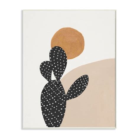 Stupell Prickly Pear Terracotta Abstract Landscape Desert Sun Wood Wall