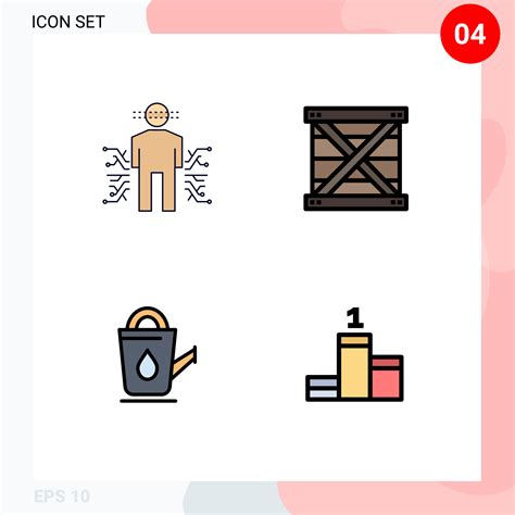 4 User Interface Filledline Flat Color Pack Of Modern Signs And Symbols Of Sensor Programing