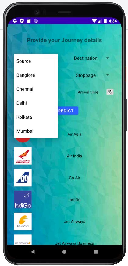 GitHub Manideep Kalyanam Flight Fare Prediction Android Application Flight Fare Prediction