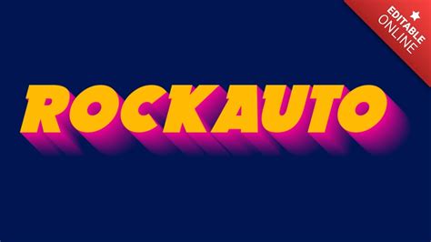 Rockauto Efecto Extruido 3d Amarillo Rosa Generador De Efectos De Texto