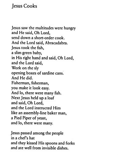Jesus Cooks” — Anne Sexton Biblioklept