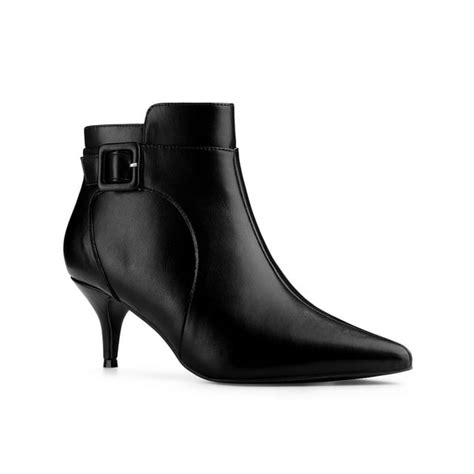 Allegra K Womens Pointy Toe Zipper Buckle Decor Kitten Heels Ankle
