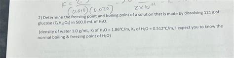 Solved Determine The Freezing Point And Boiling Point Of Chegg