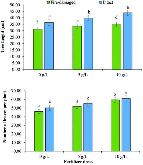 The impact of different NPK doses on tree height and number of leaves... | Download Scientific ...