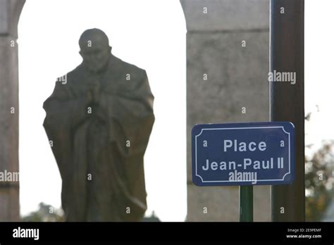 Erection Of Pope Jean Paul Iis Bronze Statue In Ploermel France