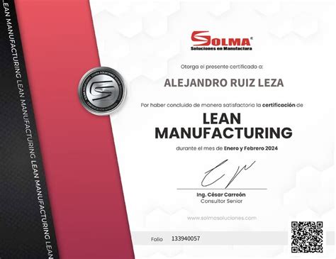 ¡im Trilled To Announce I Have Accomplish Lean Manufacturing… Alejandro Ruiz Leza