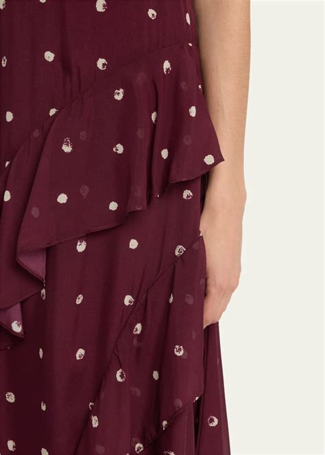 Jason Wu Polka Dot Flutter Sleeve Midi Dress Bergdorf Goodman