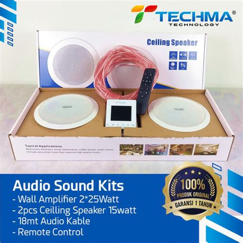 Promo Techma Tcm Wa225k Wall Amplifier 225w With 2 Ceiling Speaker