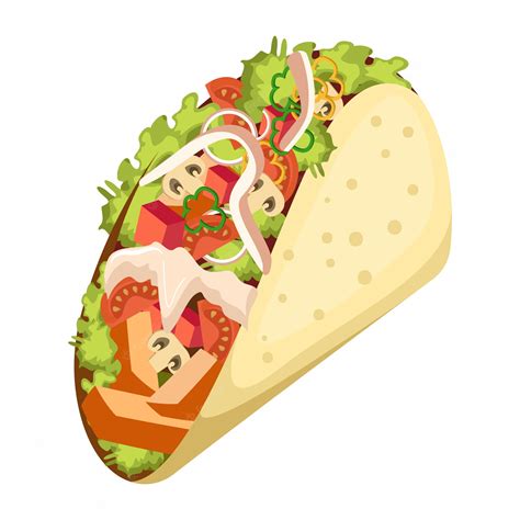 멕시코 타코 벡터 일러스트 레이 션 프리미엄 벡터