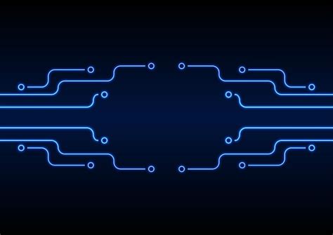 Premium Vector Glowing Blue Neon Circuit Board Chip Background