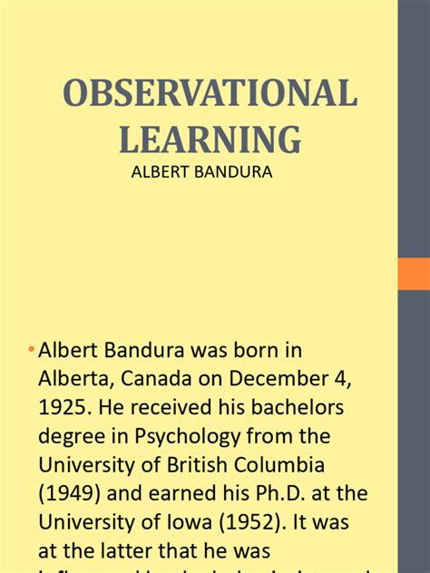Theories Of Learning Observational Learning Albert Bandura Download Free Pdf