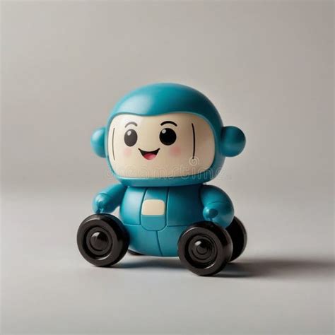 Photography Of Plastic Toys That Look Like Robots Isolated On Grey Background Stock Illustration