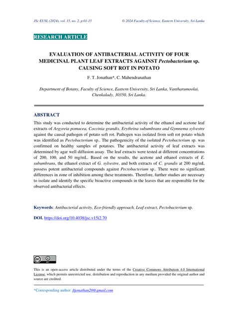 Pdf Evaluation Of Antibacterial Activity Of Four Medicinal Plant Leaf Extracts Against