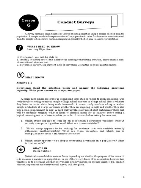 Shs Eapp Q2 Module Week6 Pdf Experiment Survey Methodology