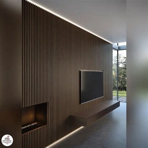 30 ایده دکور پشت تلویزیون با چوب ترمو ترمووال پشت تی وی