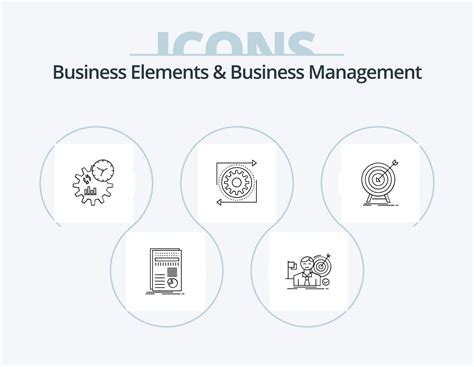 Business Elements And Business Managment Line Icon Pack Icon Design Smart Management