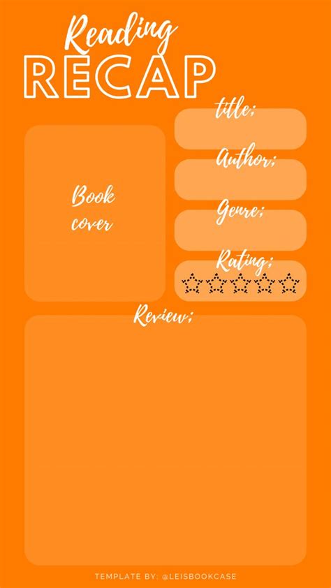 Orange Colour Block Reading Recap Review Template