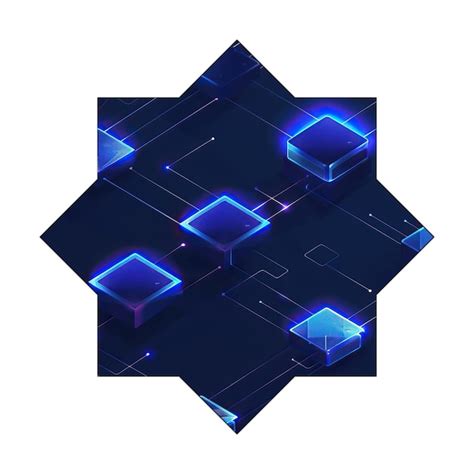 Premium Photo Image Icons Star Octogram Blue Squares Background Shapes
