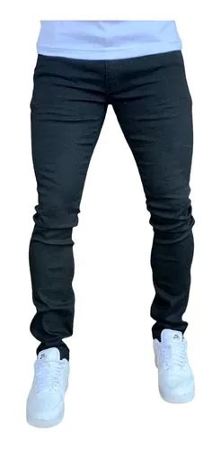 Calca Jeans Masculina Preta Skinny Lisa Lycra Premium MercadoLivre