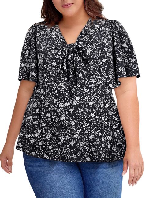 Eytino Women Plus Size Sweetheart Neck Short Sleeve Shirred Peplum Blouse Tops Shirts1x 5x 5x