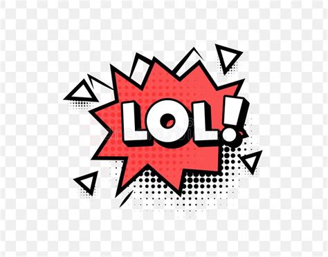 Comic Style LOL Text in Red Explosion Bubble with Halftone Dots and ...