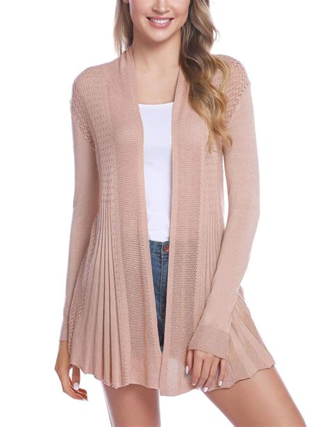 Sykooria Waterfall Cardigans For Women Long Sleeve Front Open Lightweight Knitted Warm Long