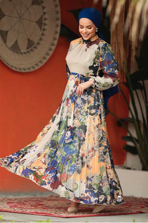 Modest Khaki Maxi Dress 30066HK Neva Style