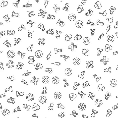 Doctor Nurse Cross Seamless Pattern Perfect For Web Sites Postcards