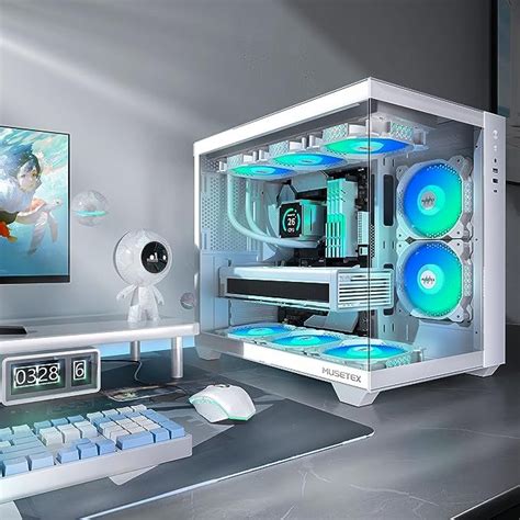 Musetex Atx Pc Case5 Pwm Argb Fans Pre Installed360mm Rad Support
