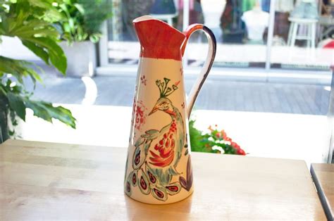 Colorful Peacock Flower Vase